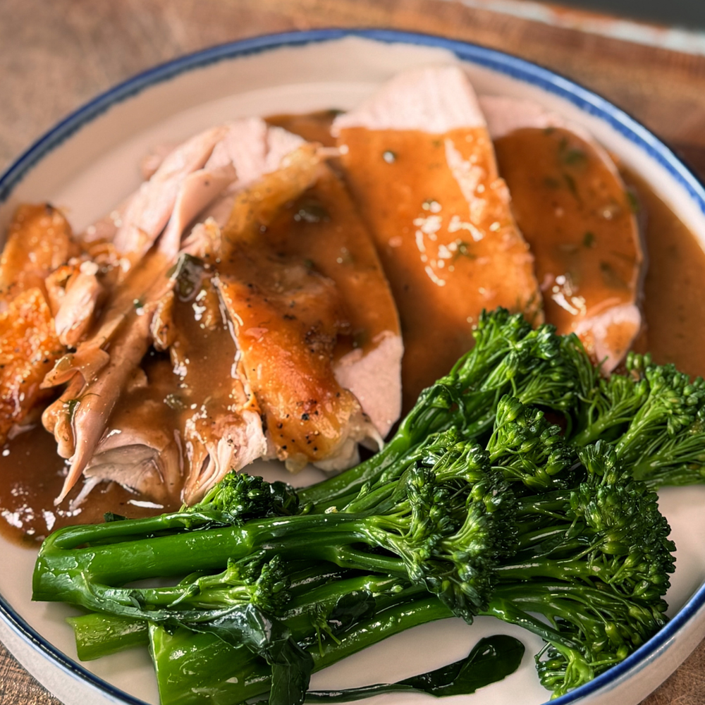Roast Chicken with Chicken, Lemon and Caper Gravy – Borough Broth